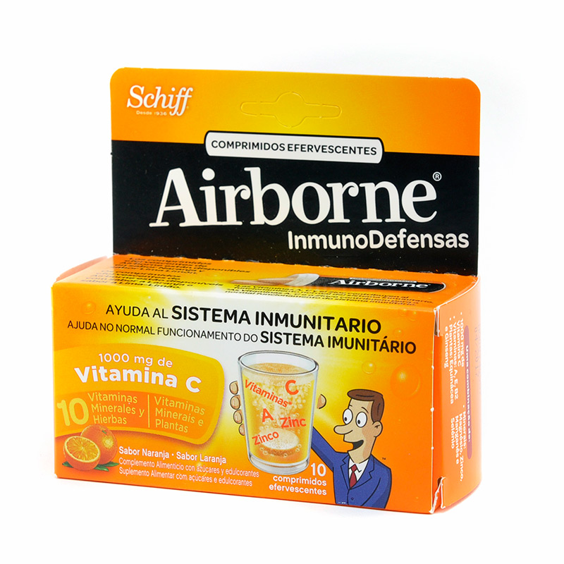 Airborne Inmunodefensas Sabor Naranja 10 Comprimidos Efervescentes ...